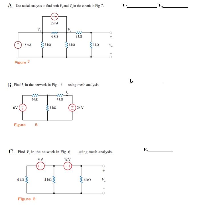 Solved Use nodal analysis to find both V_1 and V_0 in the | Chegg.com